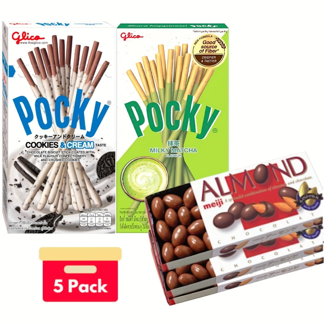 POCKY, 1.41oz*1, Creamy Biscuits And 1.38oz*1 Matcha Biscuits, Meiji ...