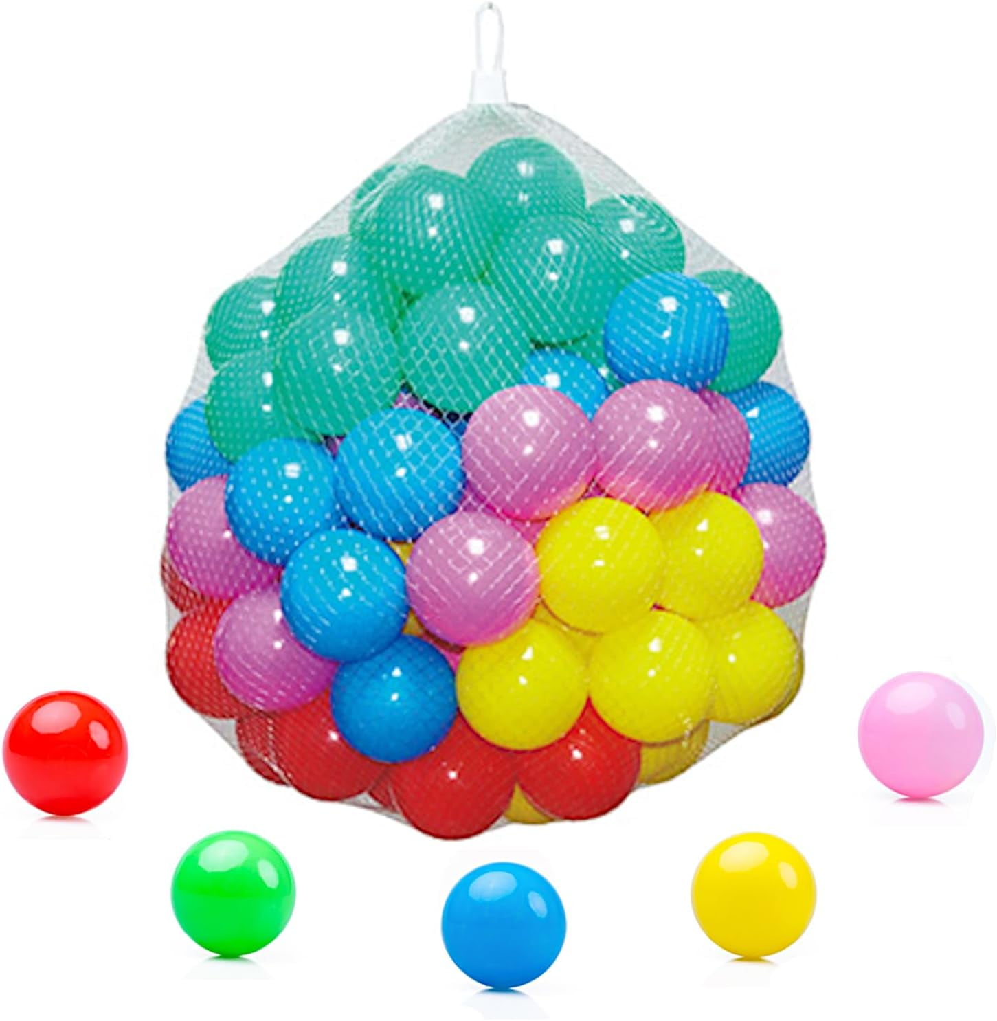 POCO DIVO 100 Pit Balls Magic Funball 5-Color Crushproof Kids Ocean ...