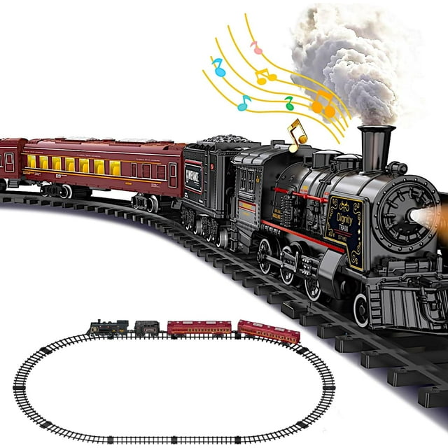 POCO DIVO Alloy Train Set, Christmas Deco Tree Rail Tracks Electric Toy ...