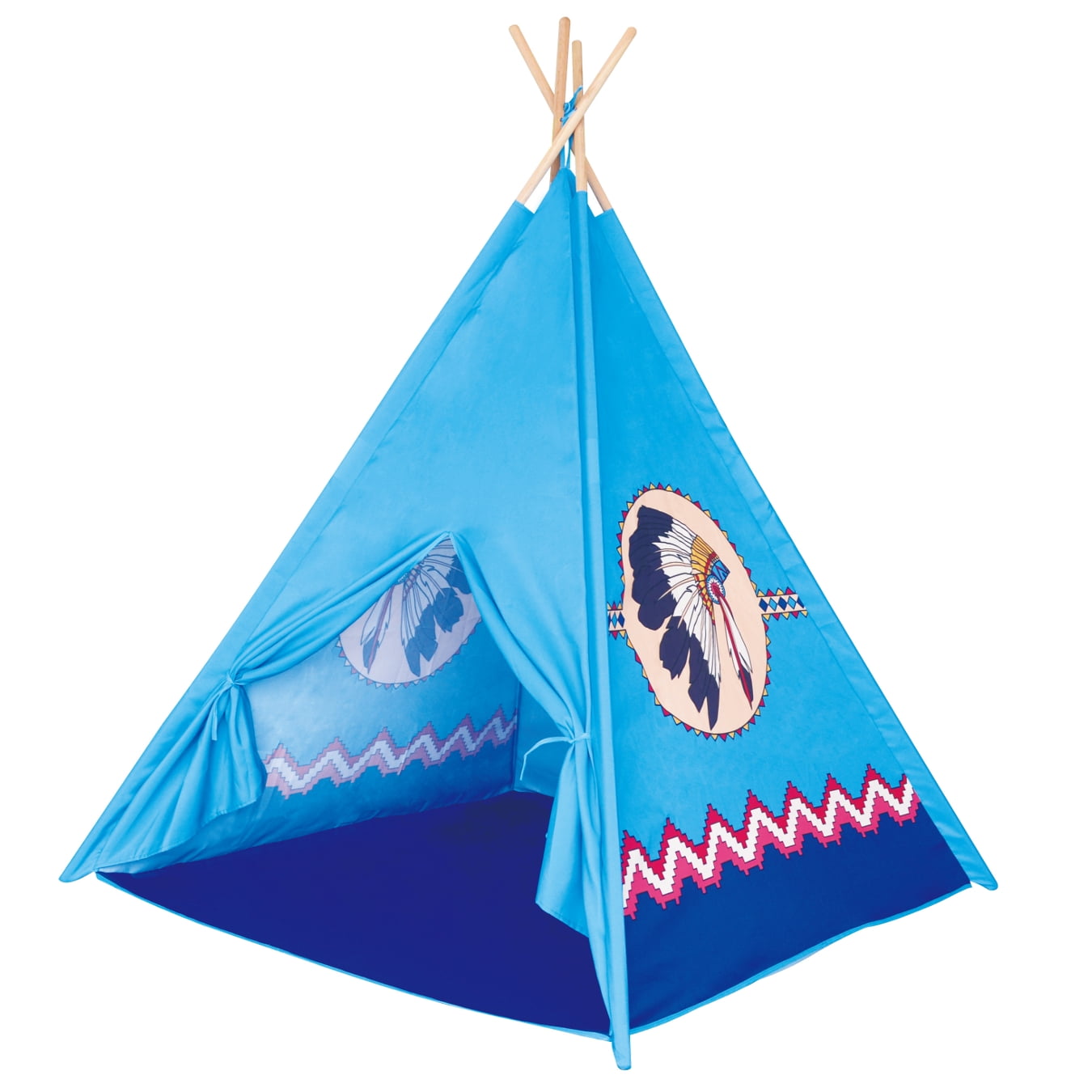 POCO DIVO Apache Turquoise Teepee Tent Canvas Finish Kids Indoor ...