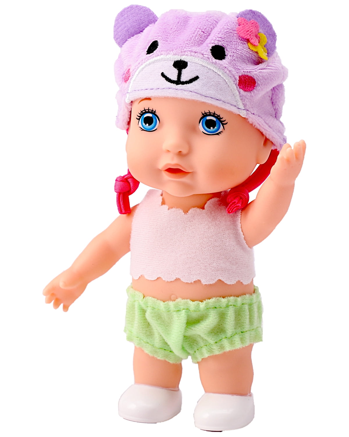 POCO DIVO Teddy Bear Hat Cherub Baby Doll, 6-inch Cute Toddler Girls ...