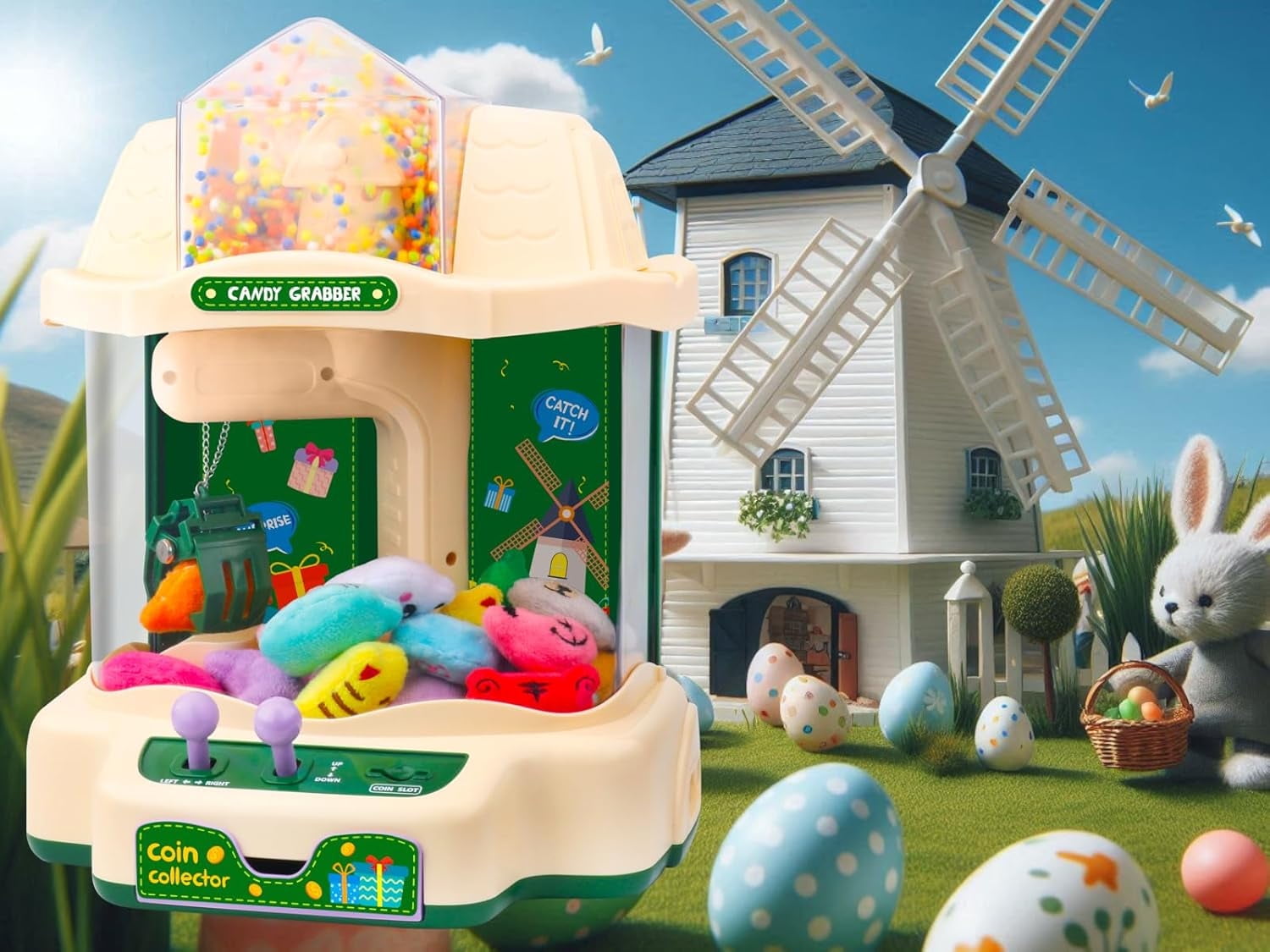 POCO DIVO Windmill Claw Machine Grabber, Plushies Gift Candy Prize ...