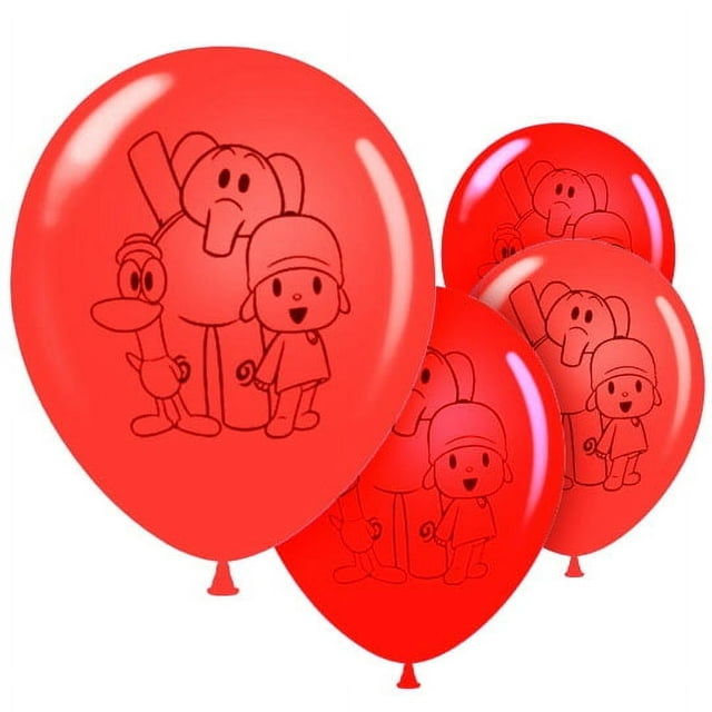 POCOYO Printed Latex Balloons 12" - Birthday Balloon Kit Party Supplies ...