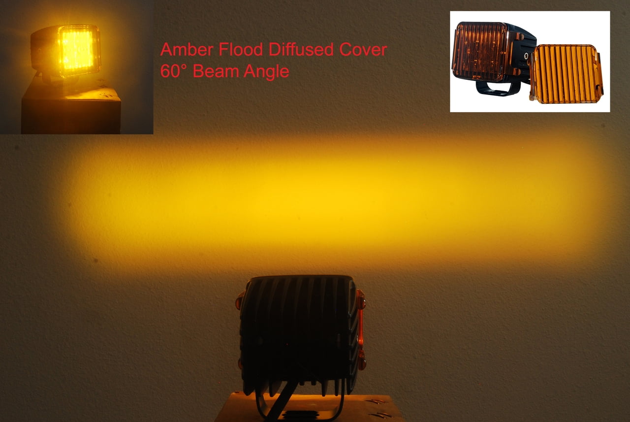 POD Light Cover 3" Amber Flood Diffused Lens OZ-USA® for Cube fog ...