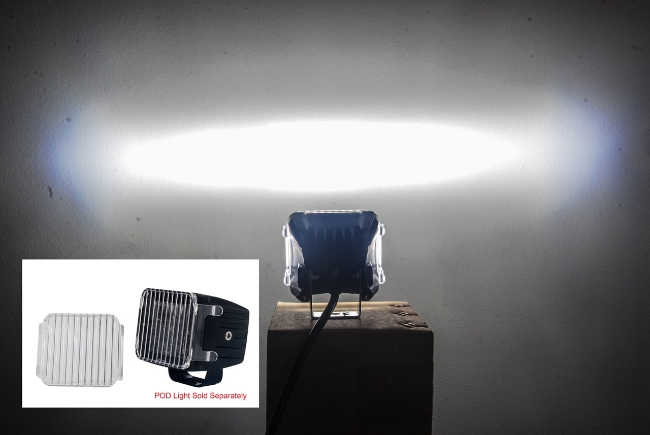 POD Light Cover 3" Clear Flood Diffused Lens OZ-USA® for Cube fog ...