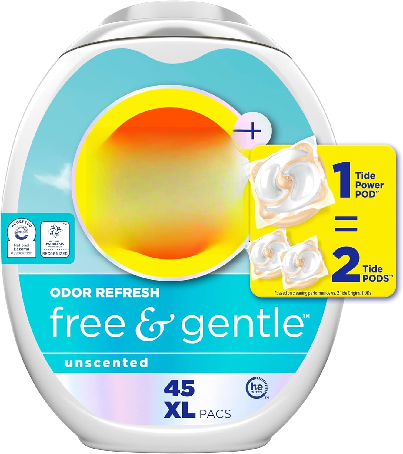 PODS Free and Gentle Odor Refresh Laundry Detergent Pacs, 45 Count ...