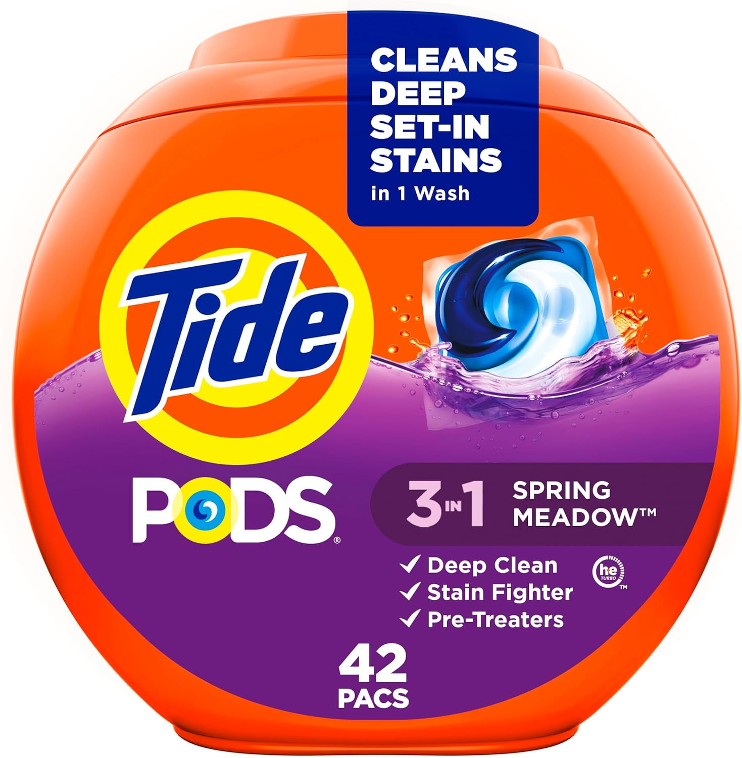 PODS laundry detergent pacs, 3-in-1 Stain Remover, Odor Fighter, Color ...