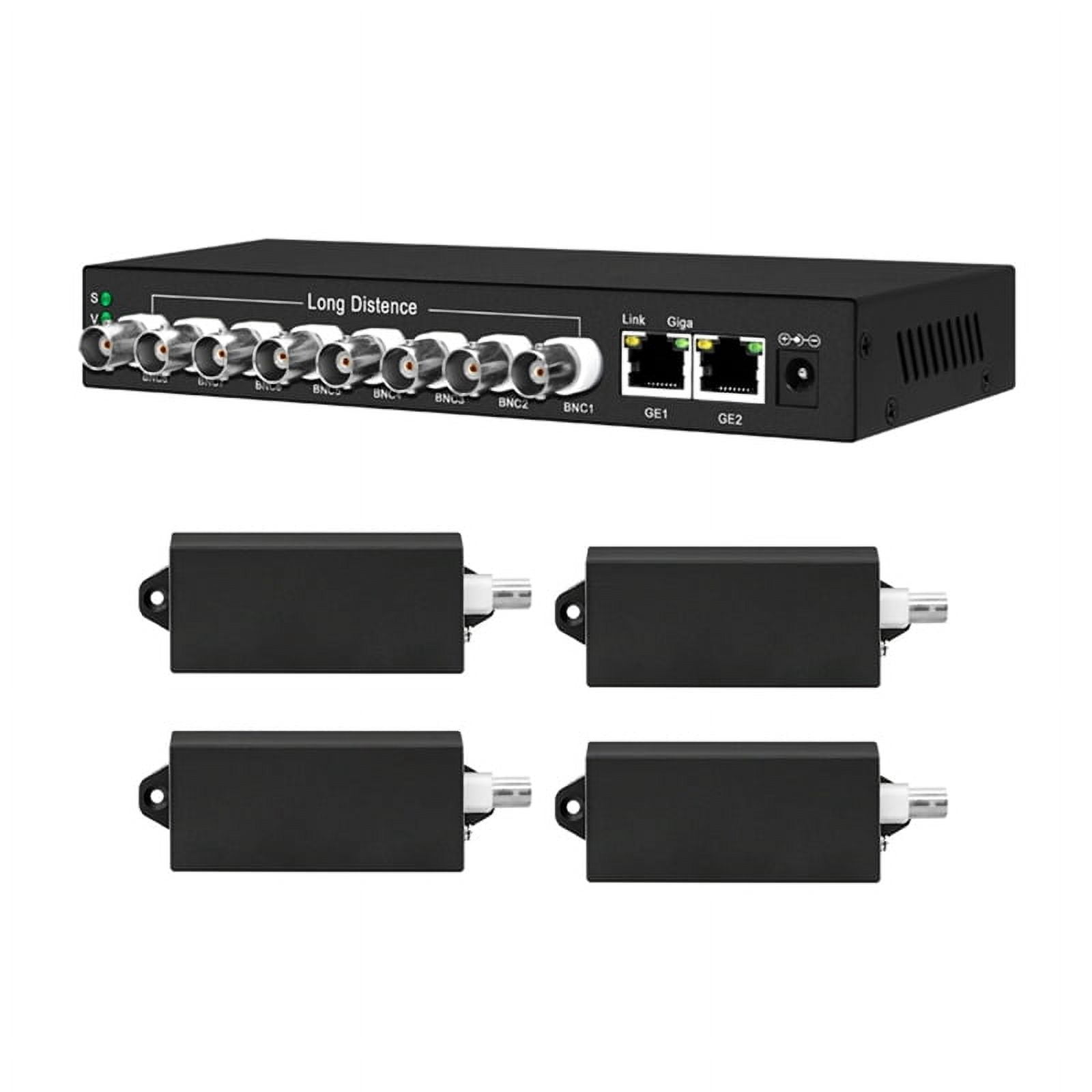 POE PLUS 8-Port Coaxial Switch with 4x10Gbe RJ45 Uplink, 100Mbps BNC ...