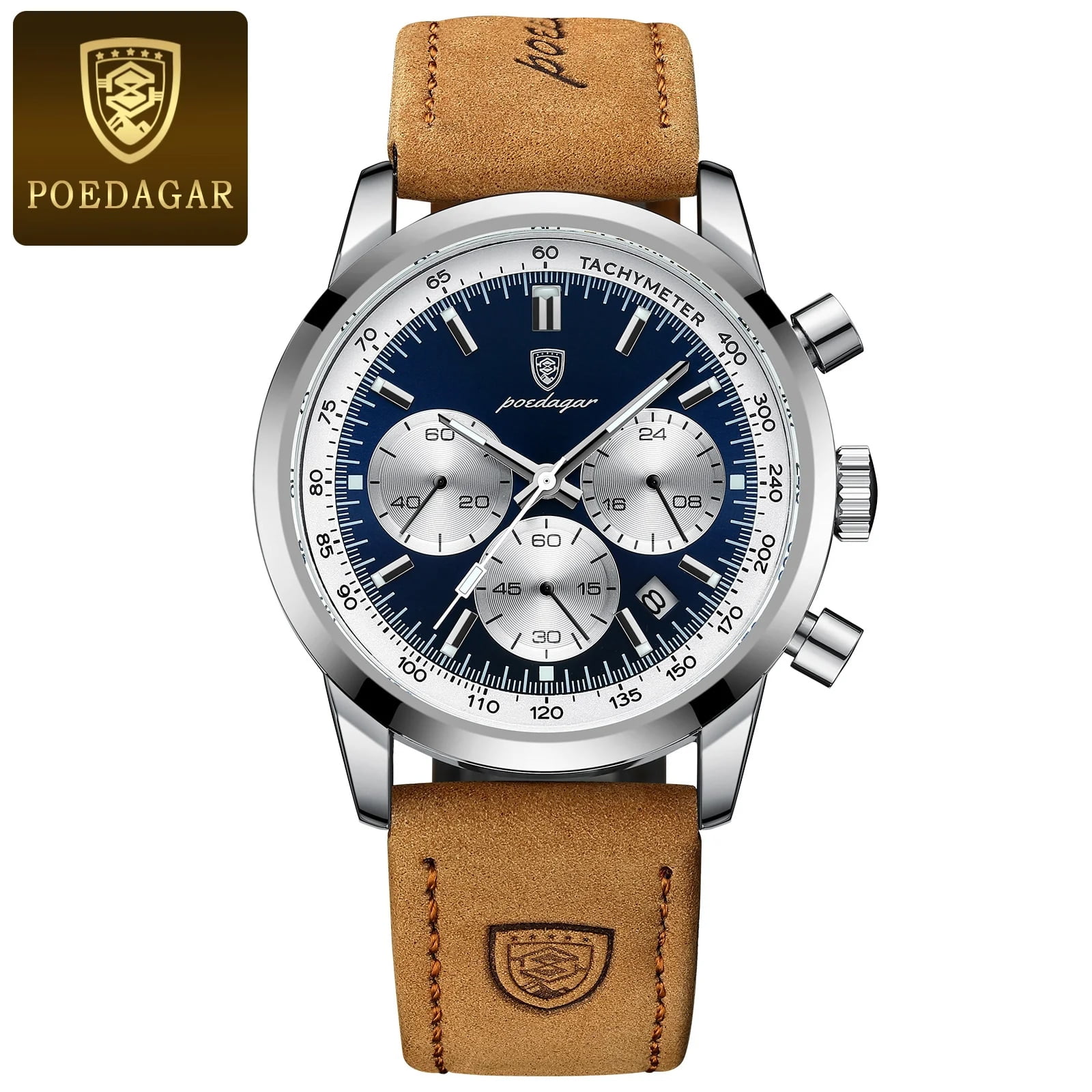 POEDAGAR Luxury Man Watch High Quality Waterproof Chronograph Luminous ...