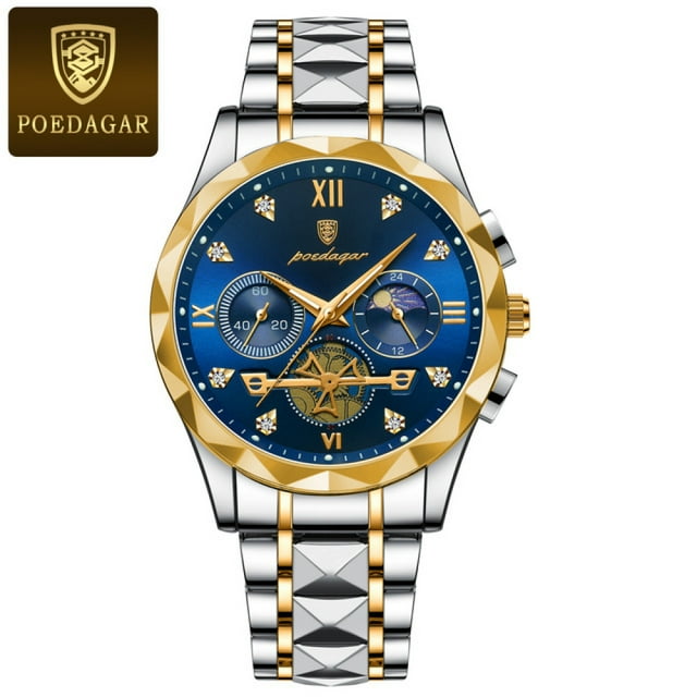POEDAGAR Luxury Man Wristwatch Waterproof Luminous Chronograph Watch ...