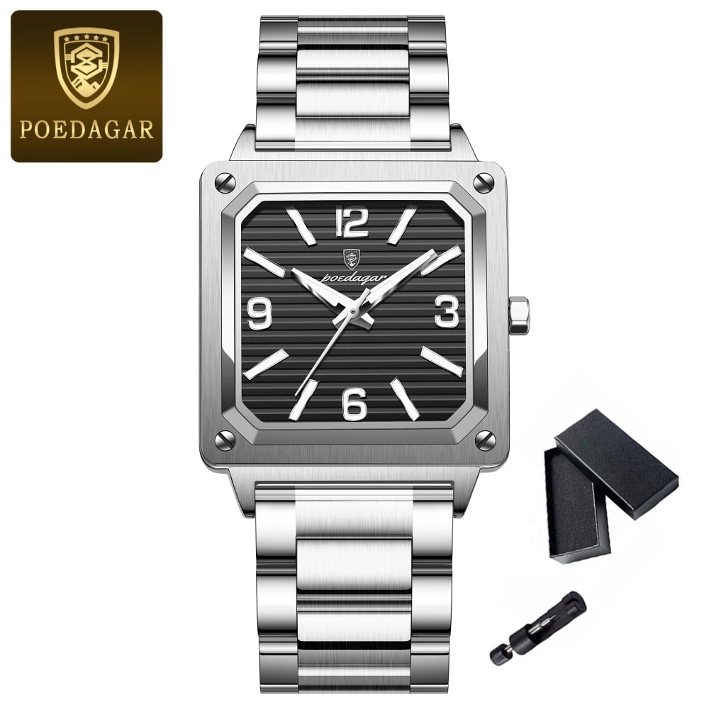 POEDAGAR Luxury Military Square Quartz Luminous Men's Watch - Walmart.com