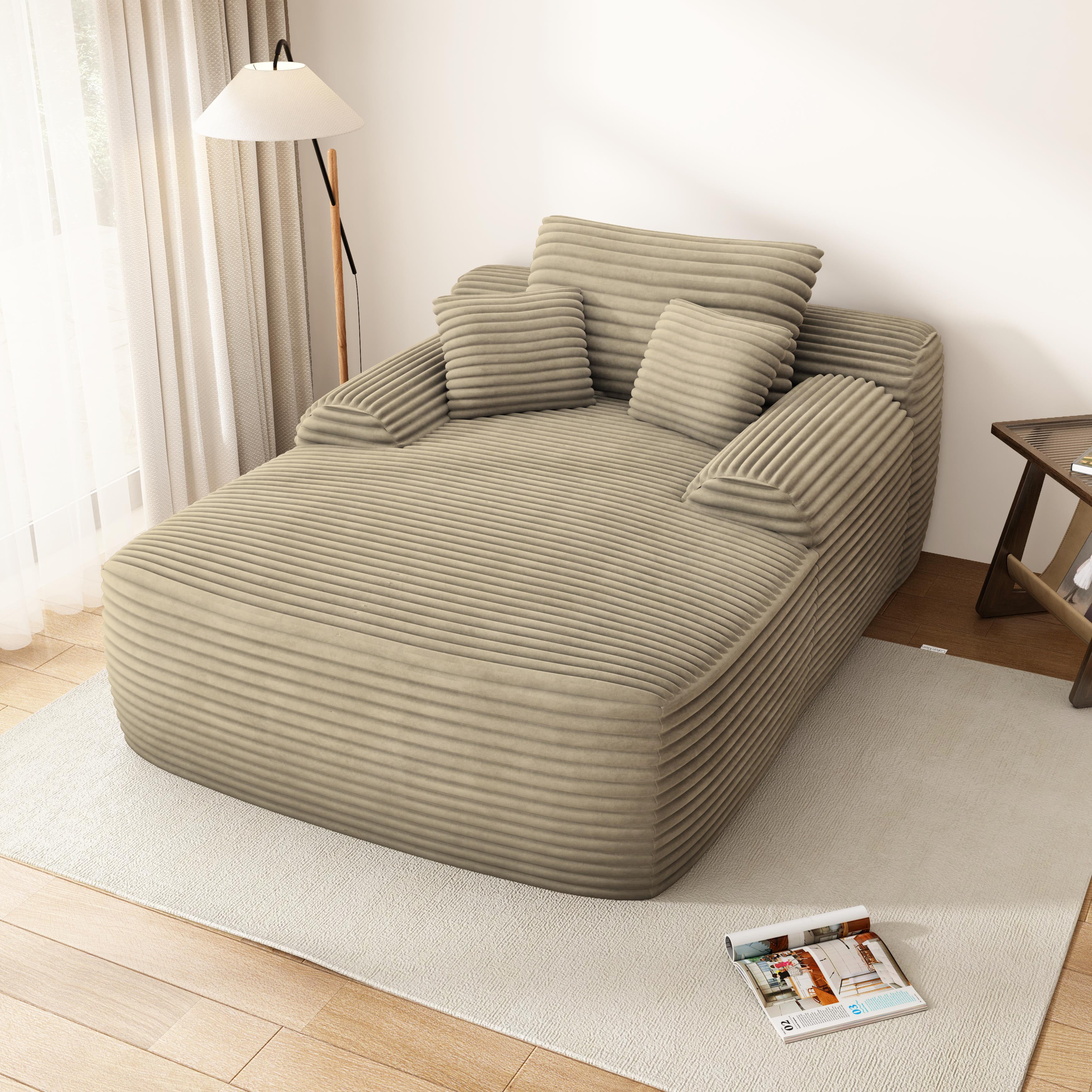 POEM PANDA 67 In Chaise Lounge Indoor, Upholstered Sofa Bed with ...