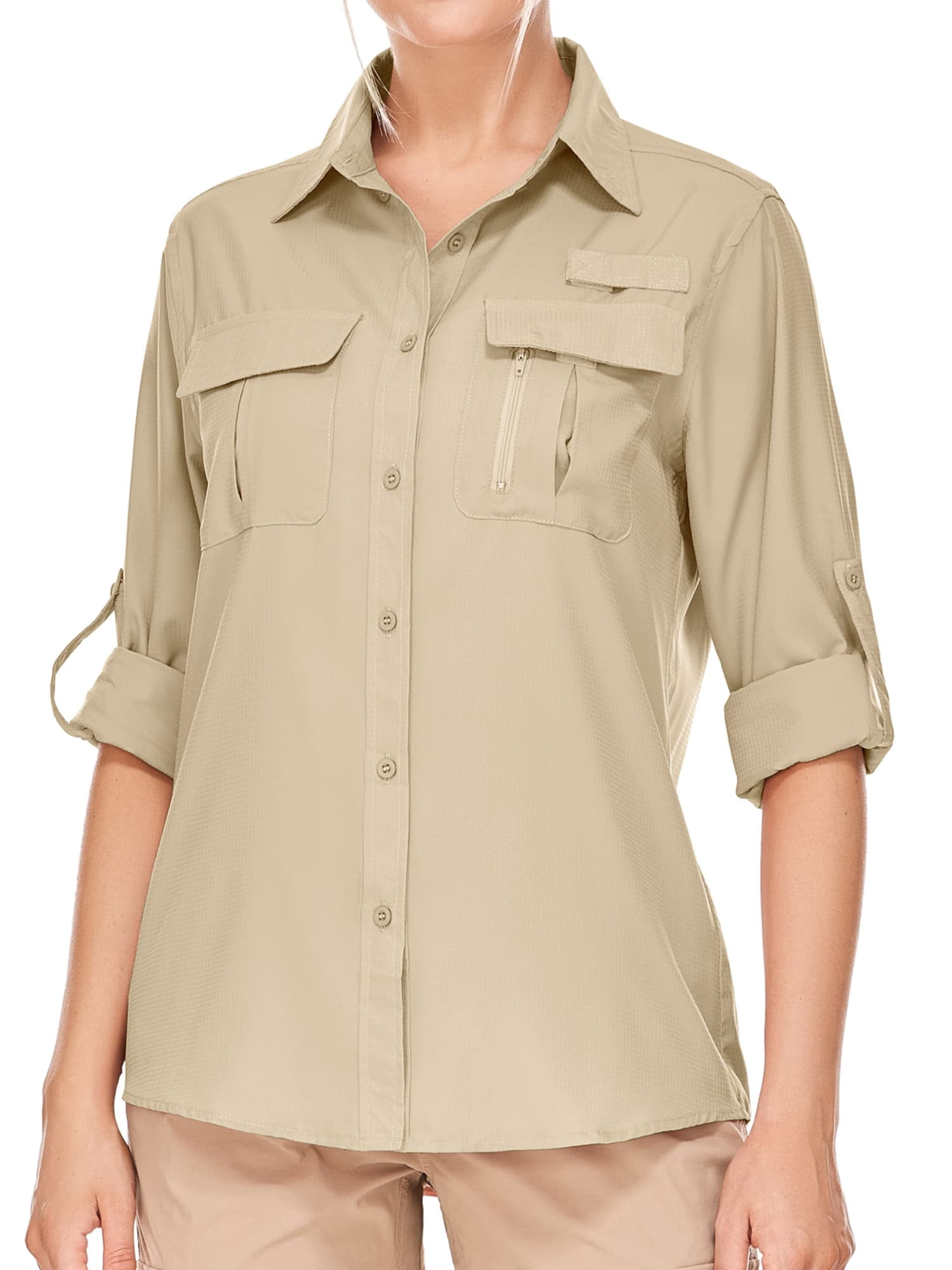 POENTAB Women's Long Sleeve Quick Dry Hiking Shirt, UPF 50+ UV Sun ...
