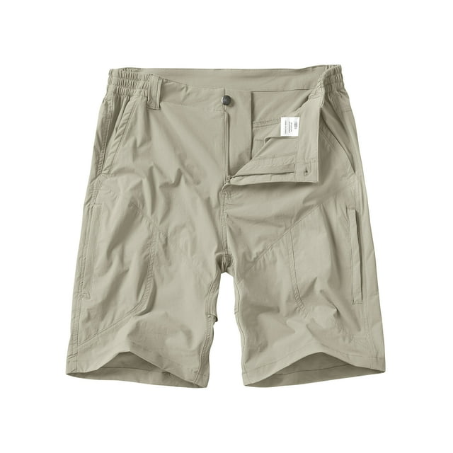 POENTAB Mens Casual Cargo Shorts Classic Fit Elastic Waistband Summer ...