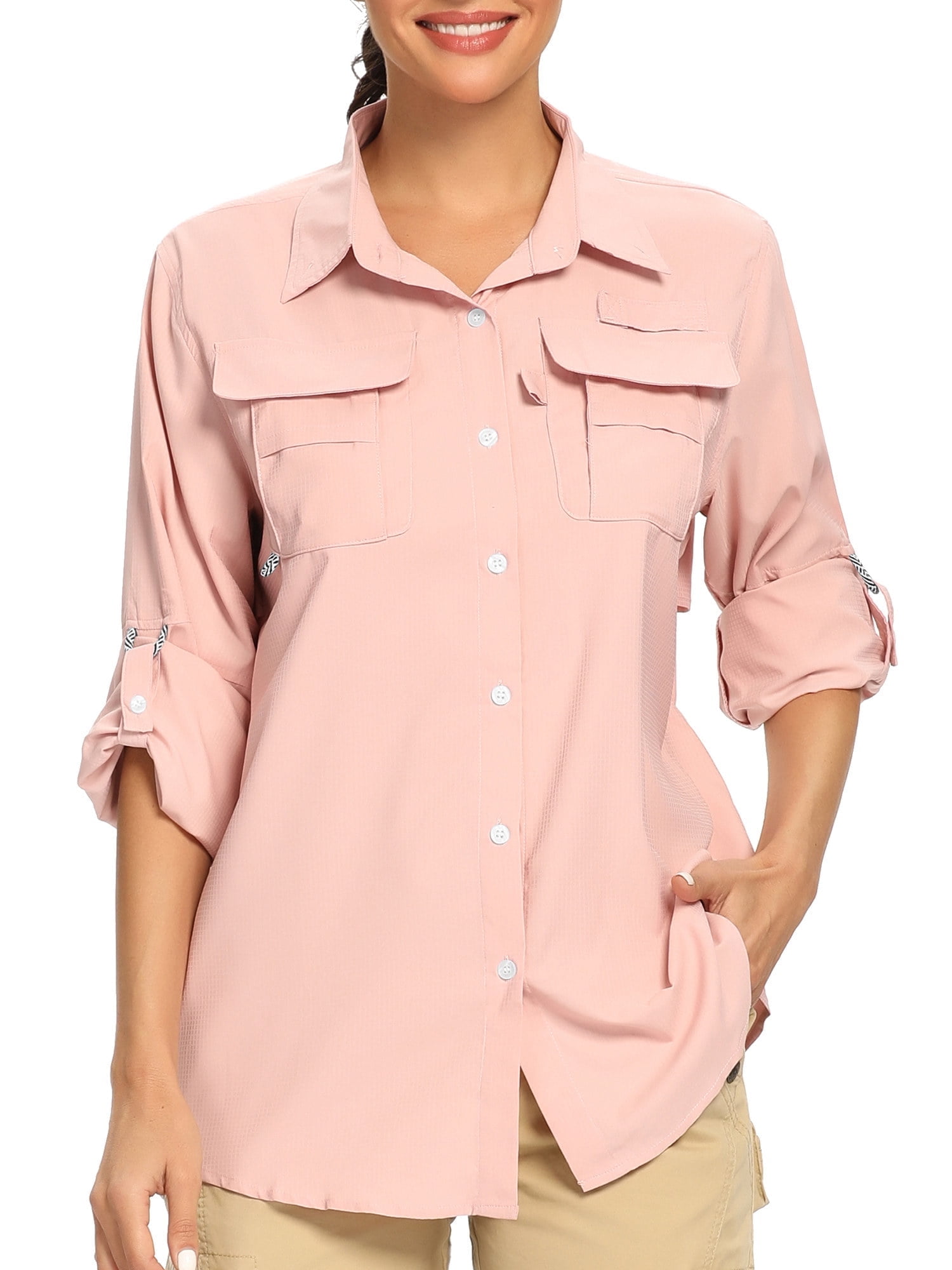 POENTAB Pink Cute Tops for women Summer Long Sleeve Cool Spf Shirts ...