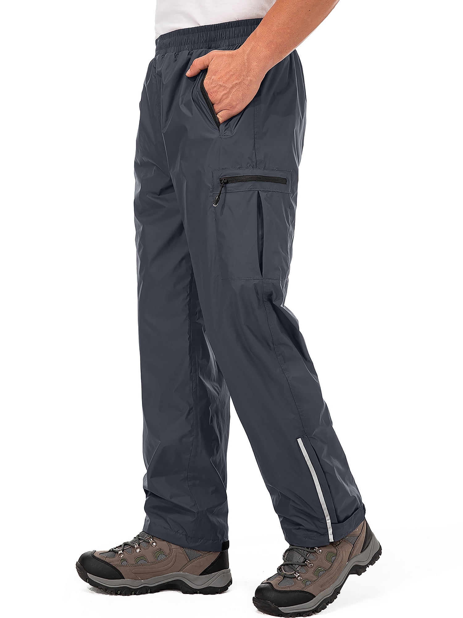POENTAB Men's Waterproof Rain Pants, Lightweight Windproof Outdoor ...