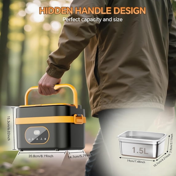 POERUNI Heated Lunch Box for Adult, Electric Lunch Box with 16000mAh ...
