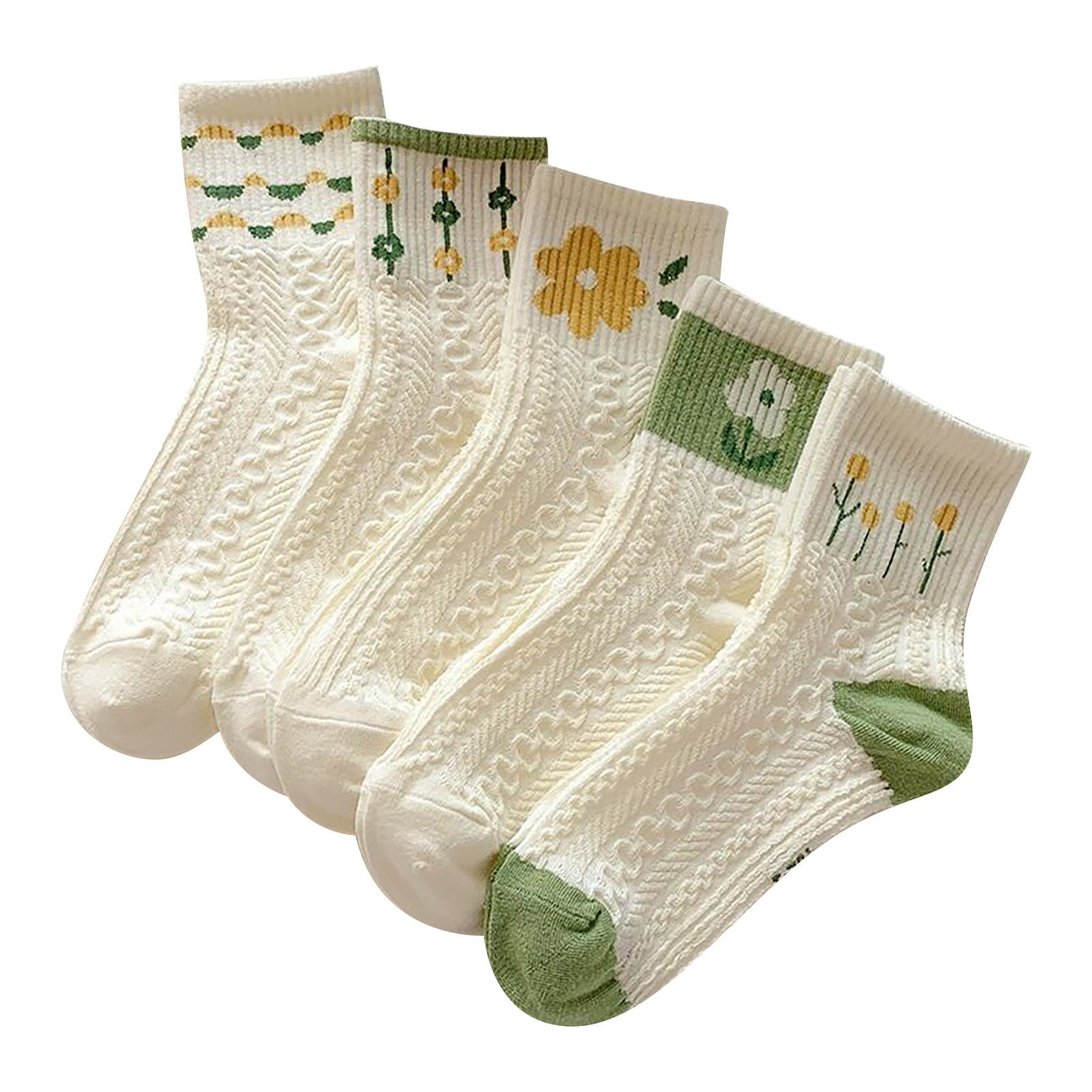 POETANCE Clothing, Women's Socks 5 Pairs White Cute Socks Women's Lace ...