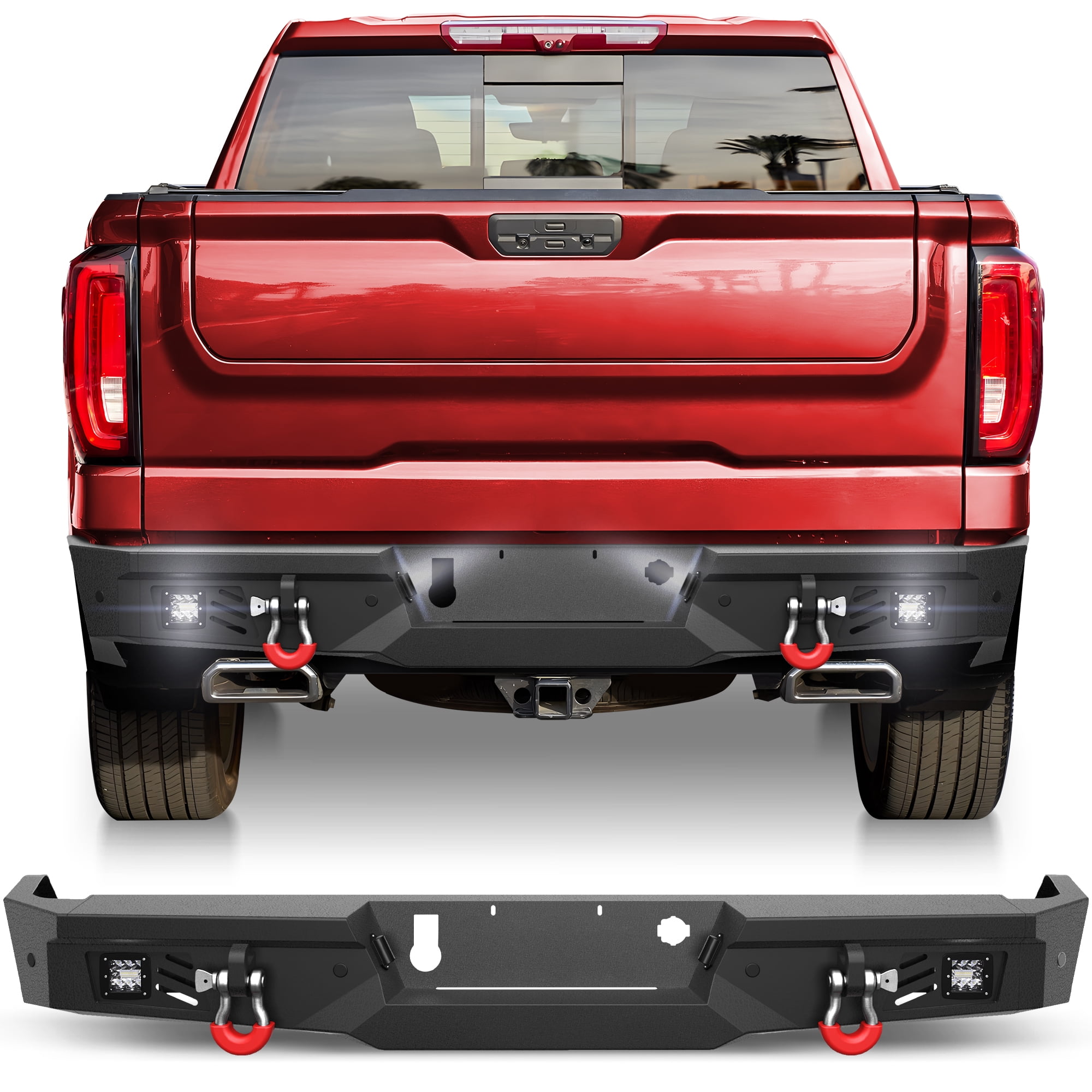 POFENZE 19-24 Chevy Silverado and GMC Sierra 1500 Rear Bumper Full ...