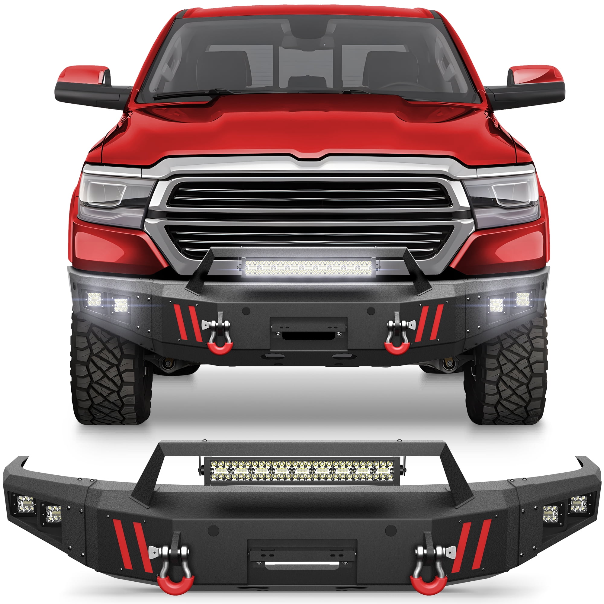 POFENZE Front Bumper for Dodge Ram 1500 2019-2024 - Walmart.com