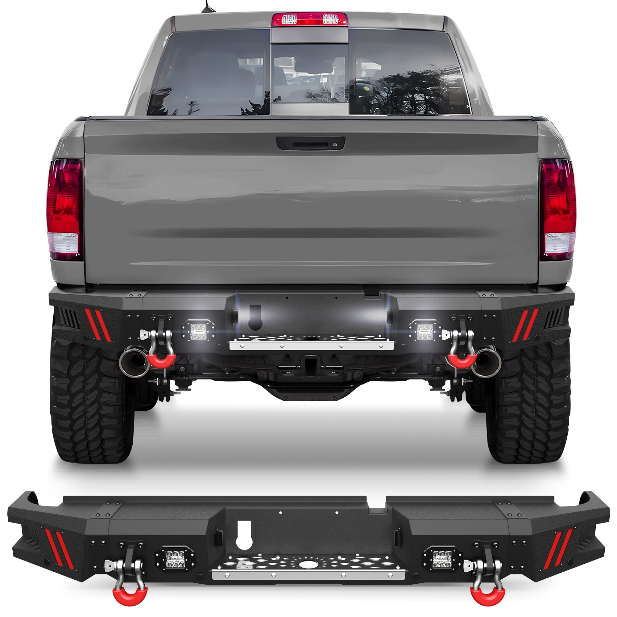 POFENZE Rear Bumper for Ram 1500 2009-2018 and Ram 1500 2019-2025 ...