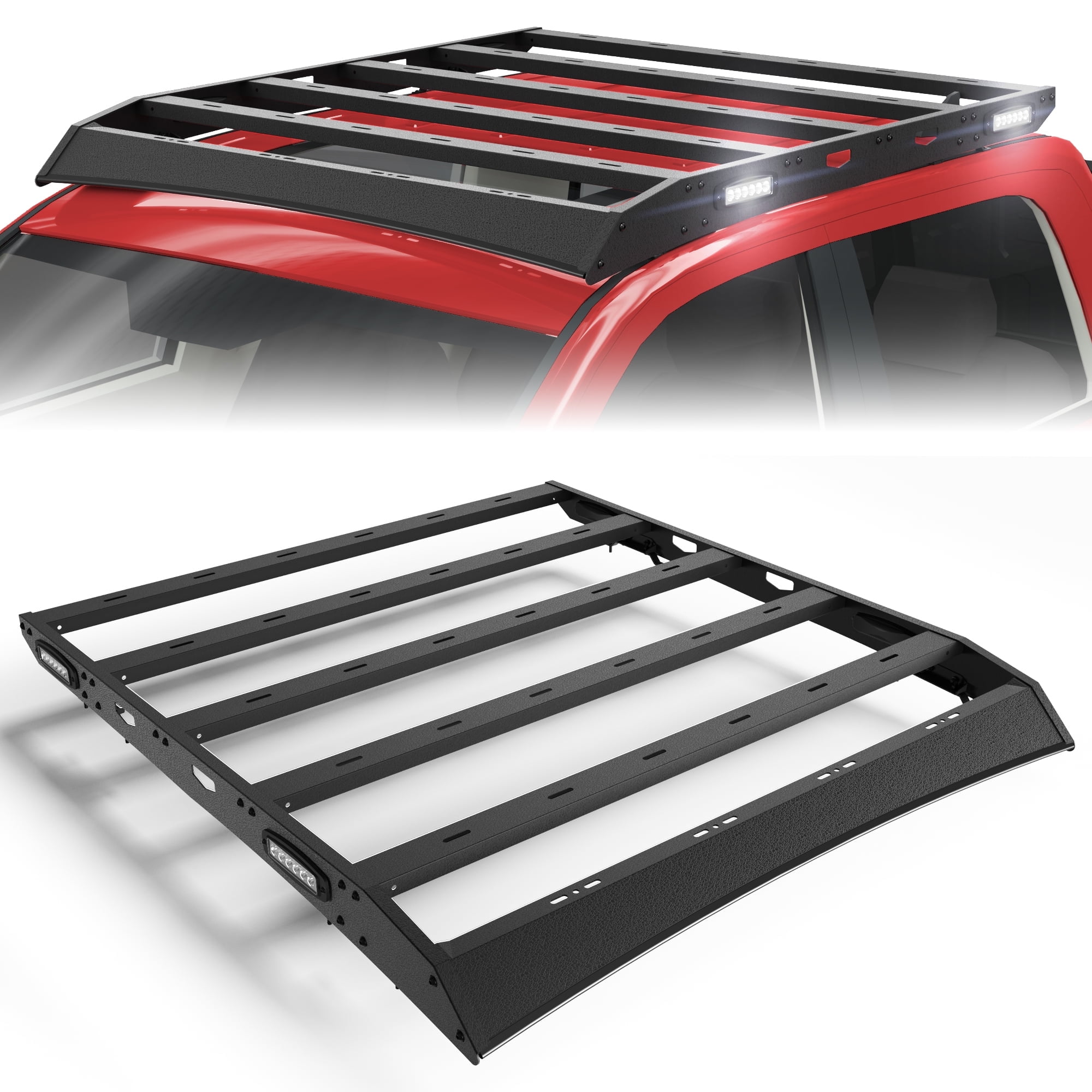 POFENZE Roof Racks for Ram 1500 Rooftop Cargo Carrier with Side LED ...