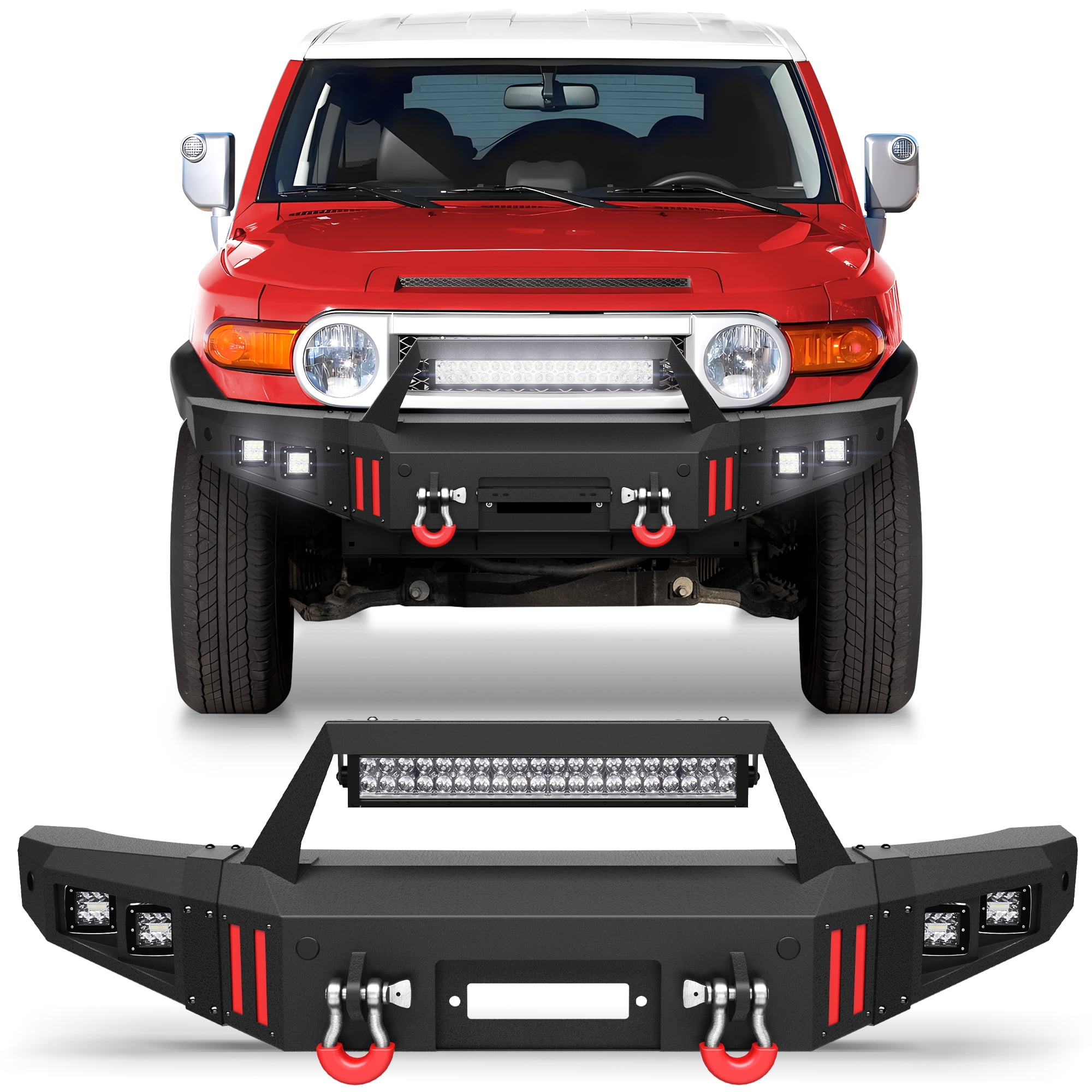 POFENZE for 2007-2014Toyota FJ Cruiser Front Bumper Steel Bumper with ...