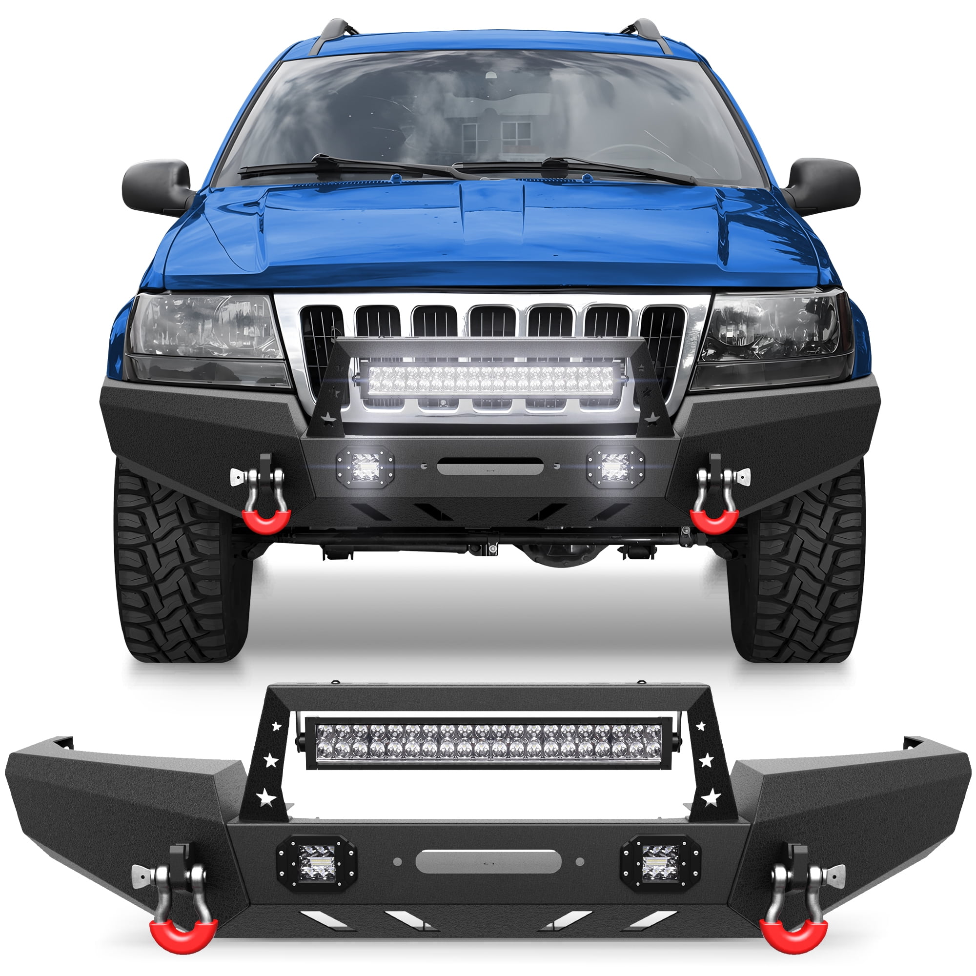 POFENZE for Grand Cherokee WJ Front Bumper Compatible with 1999 2000 ...
