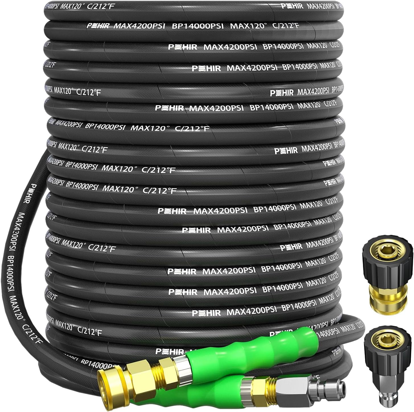 POHIR 100FT 3/8" Pressure Washer Hose 4200PSI Flexible Wire Power ...