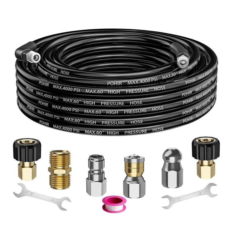 POHIR Sewer Jetter Kit for Pressure Washer, Hydro Drain Jetter Cleaner ...