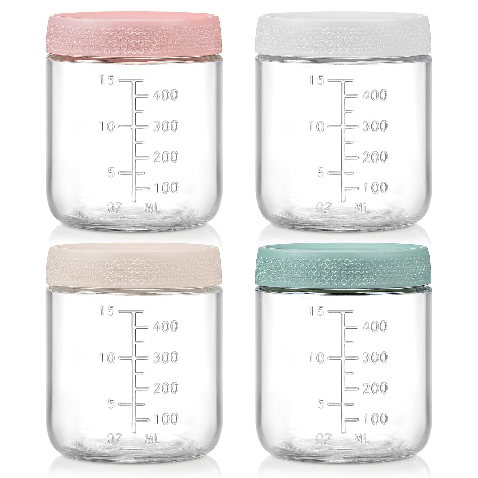 POIKSHARK 4-Pack Overnight Oats Containers with Lids,16 OZ Wide Mouth ...