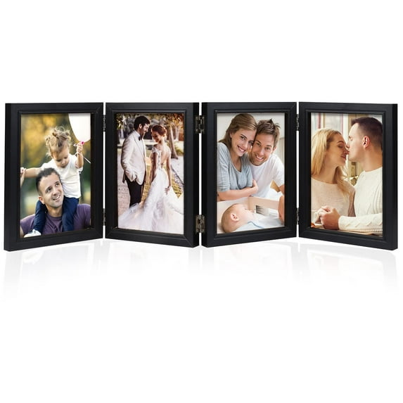 POILKMNI 4 Folding 5x7 Inch Hinged Picture Frame High Definition ...