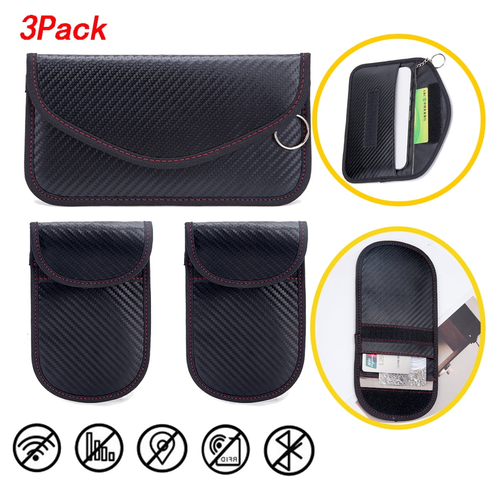 POINTERTECK 2 Pack Faraday Bag for Key Fob + 1 Pack Faraday Phone ...
