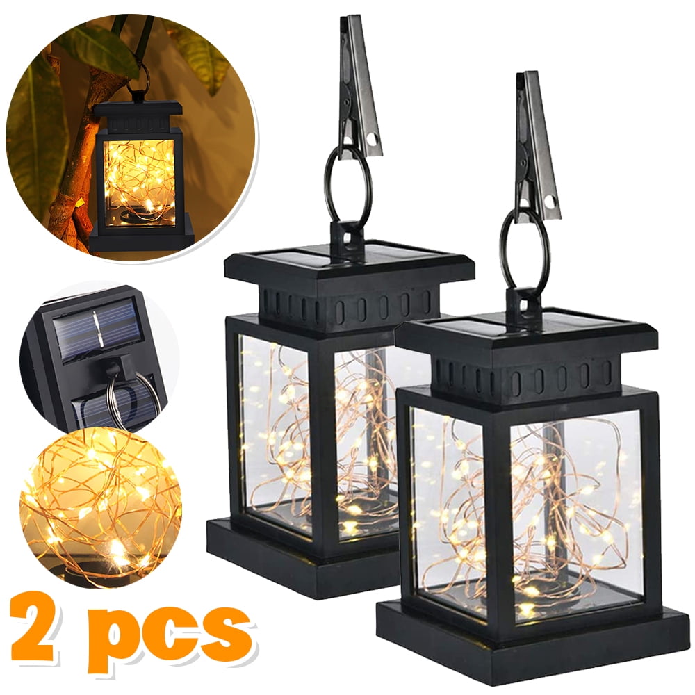 POINTERTECK 2pcs Solar Garden Lights Solar Outdoor Lantern Energy Lamp ...