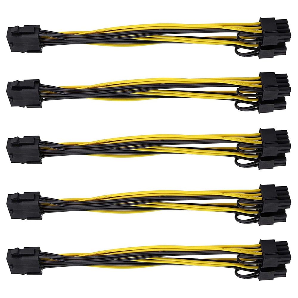 POINTERTECK 5 Pack PCIe 8 Pin Female to Dual 8 Pin (6+2) Male PCI ...