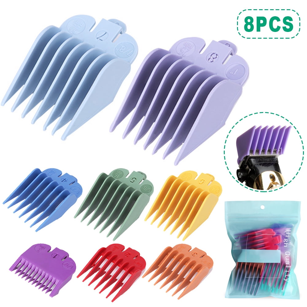 POINTERTECK 8 Color Professional Hair Trimmer/Clipper Guard Combs Guide Combs Coded Cutting ...