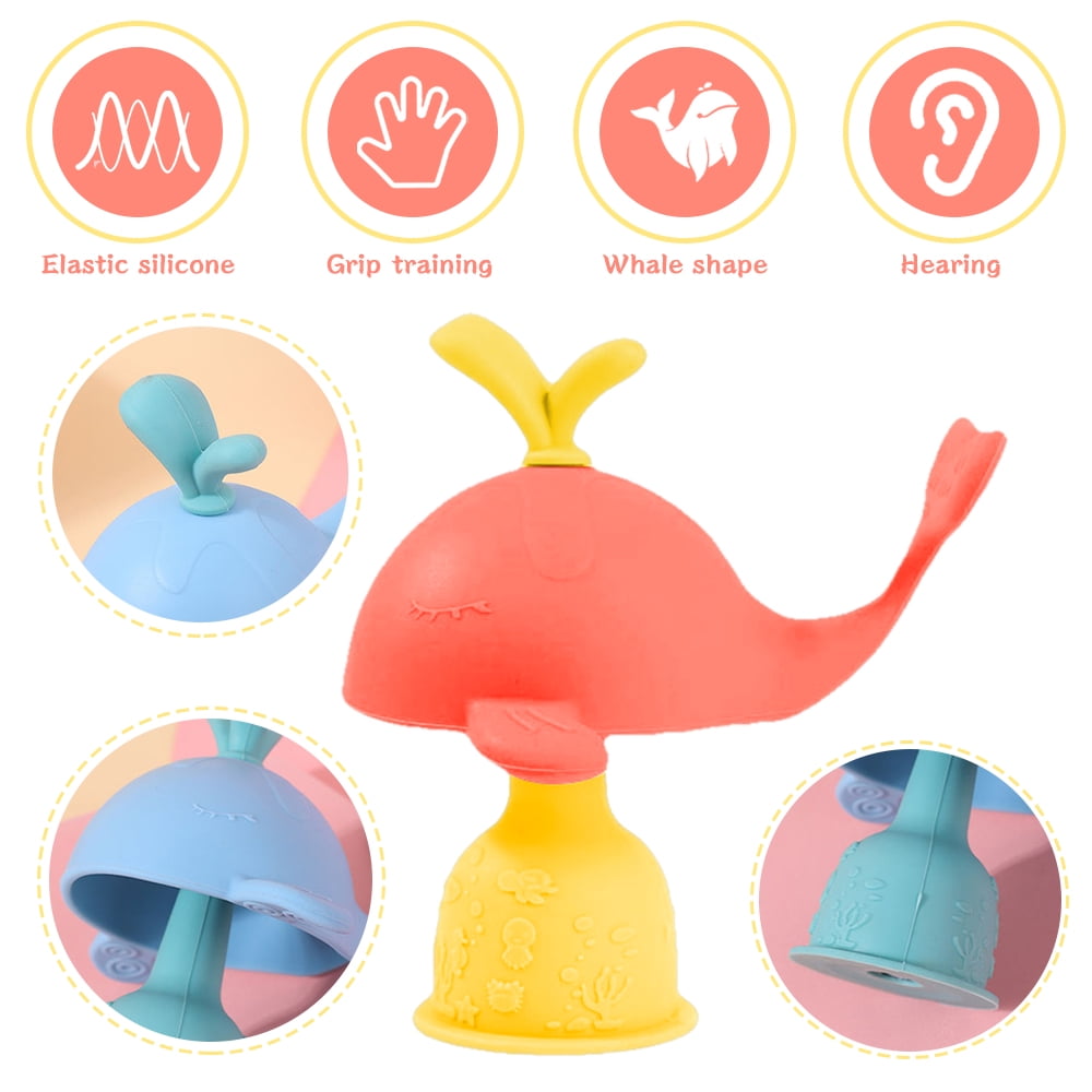 POINTERTECK Baby Teething Toys, Whale Baby Rattle Teethers Set, Food ...