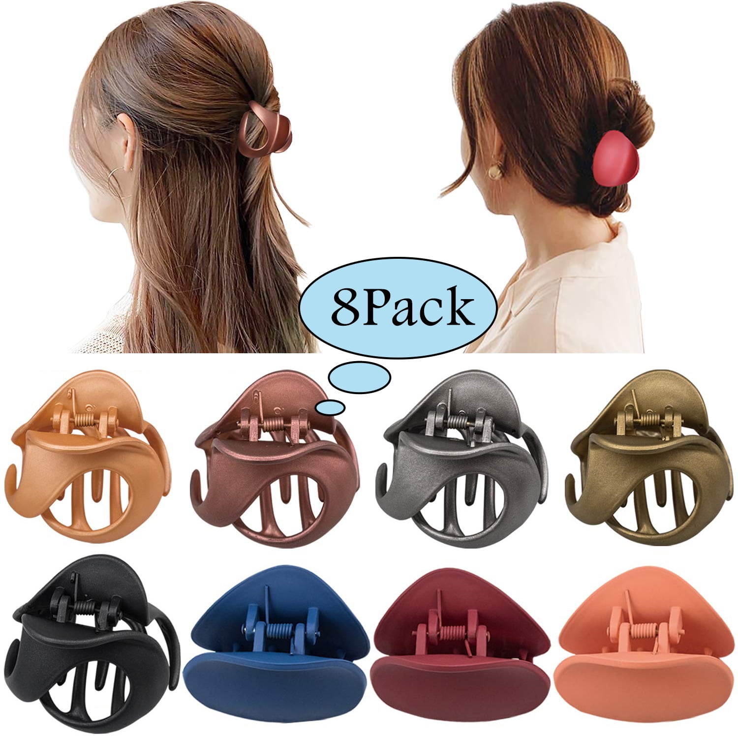 POINTERTECK Hair Claw Clips,Fascigirl 8PCS Jaw Clips Vintage Non Slip ...