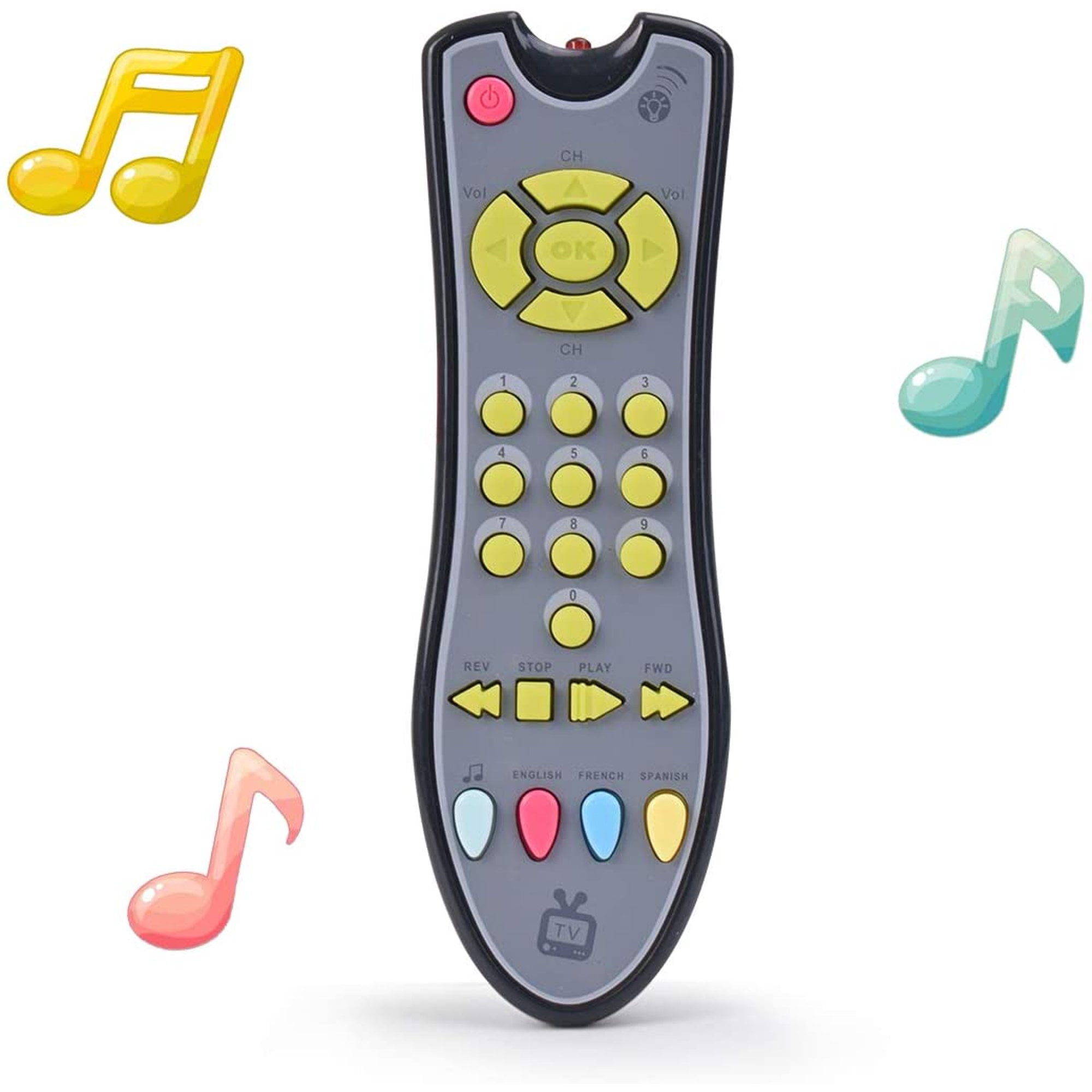 POINTERTECK Kids Musical TV Remote Control Toy with Light and Sound ...