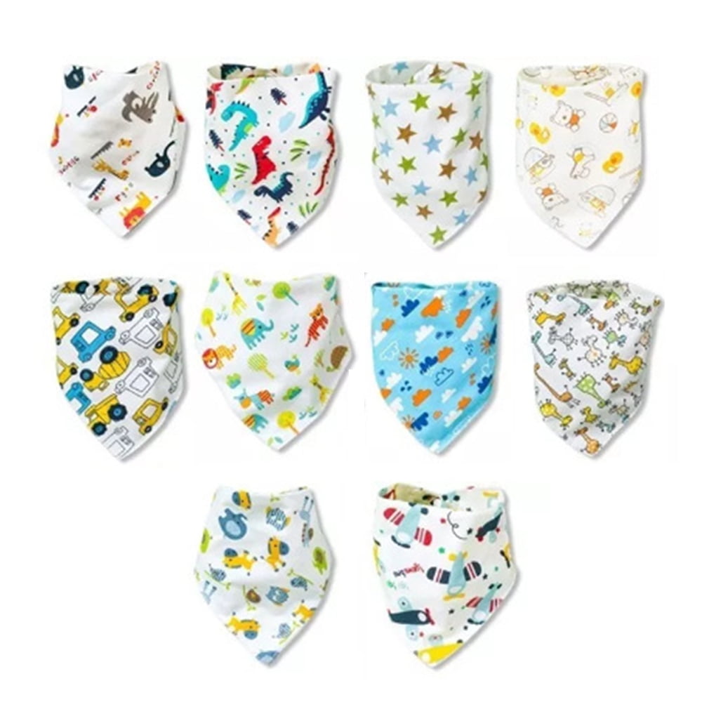 POINTERTECK Muslin Baby Bandana Bibs - 10 Pack Baby Bandana Drool Bibs ...