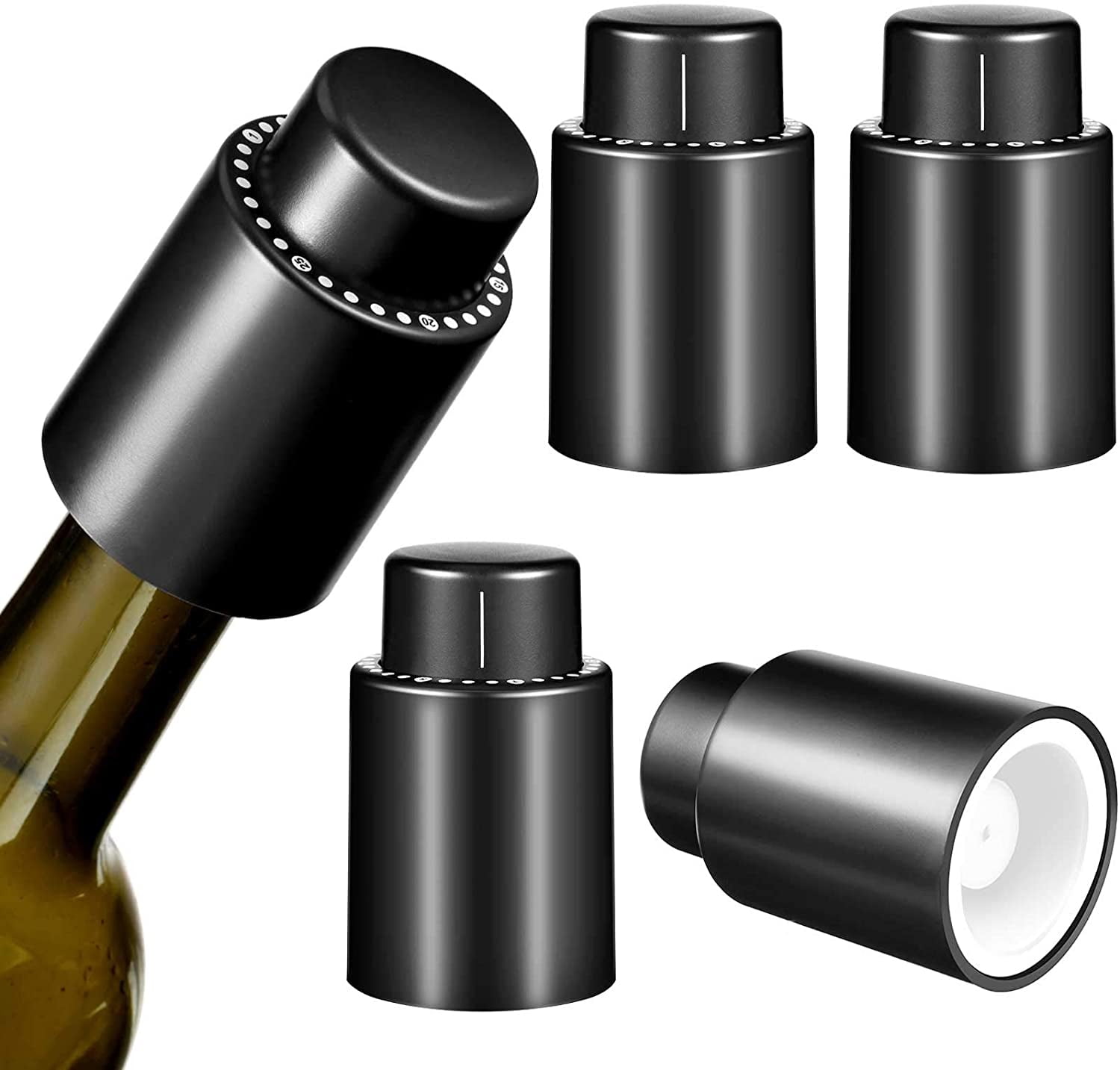 POINTERTECK Vacuum Wine Stoppers with Time Scale Record Saver ,Wine ...