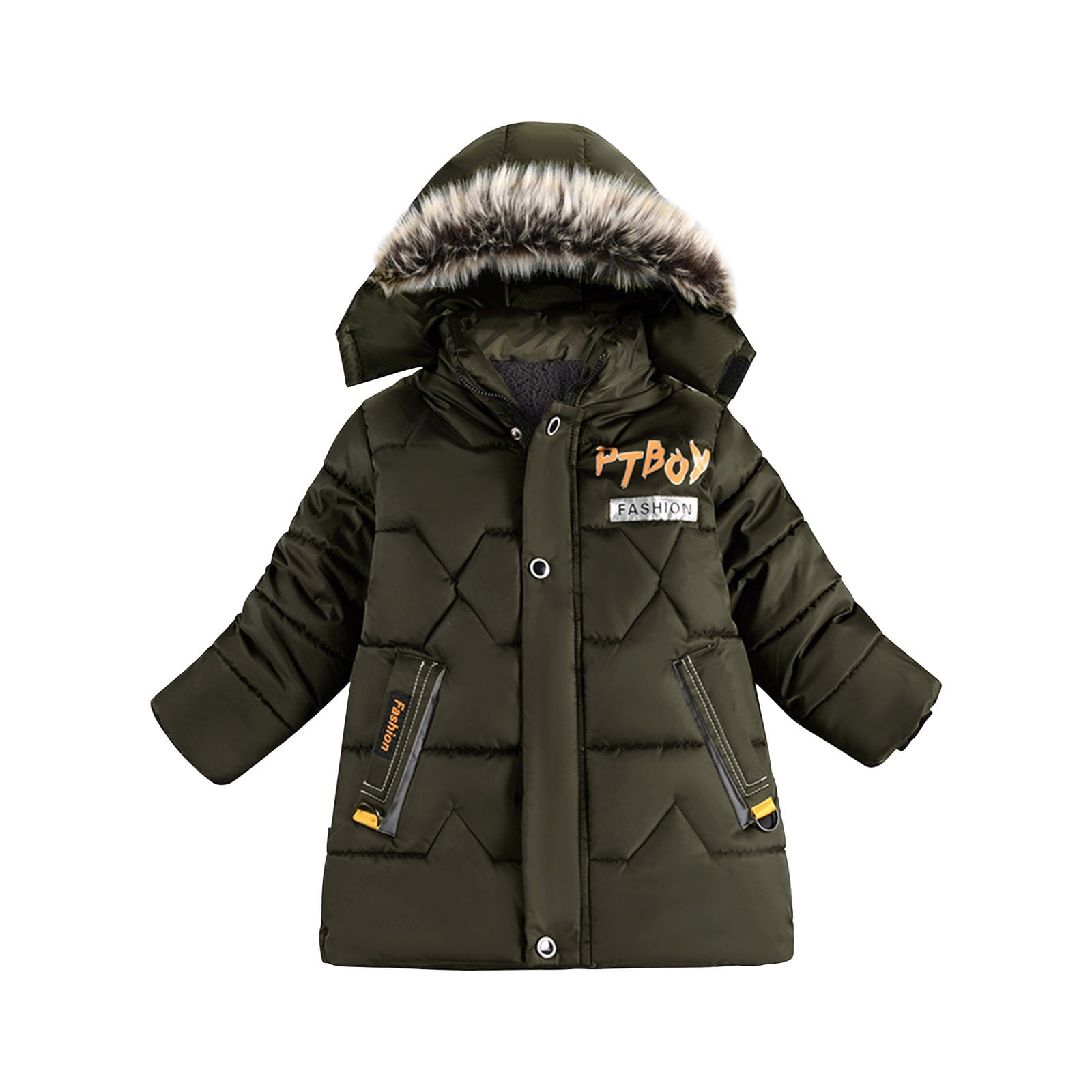 POIUYTR Boy Winter Coat Warm Quilted Puffer Jackets Water Resistant ...