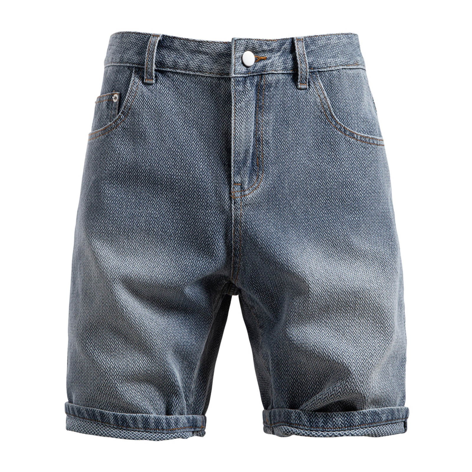 POIUYTR Summer Men's Retro Denim Shorts Cutoffs - Button-Fly Knee ...