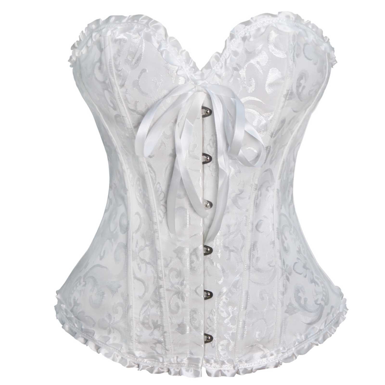 POIUYTR Corset Tops for Women, Bustier Shapewear , Lace Waist Push Up ...