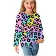 POIUYTR Girls Long Sleeve T-Shirts Leopard Print Tops Crew Neck Shirts ...