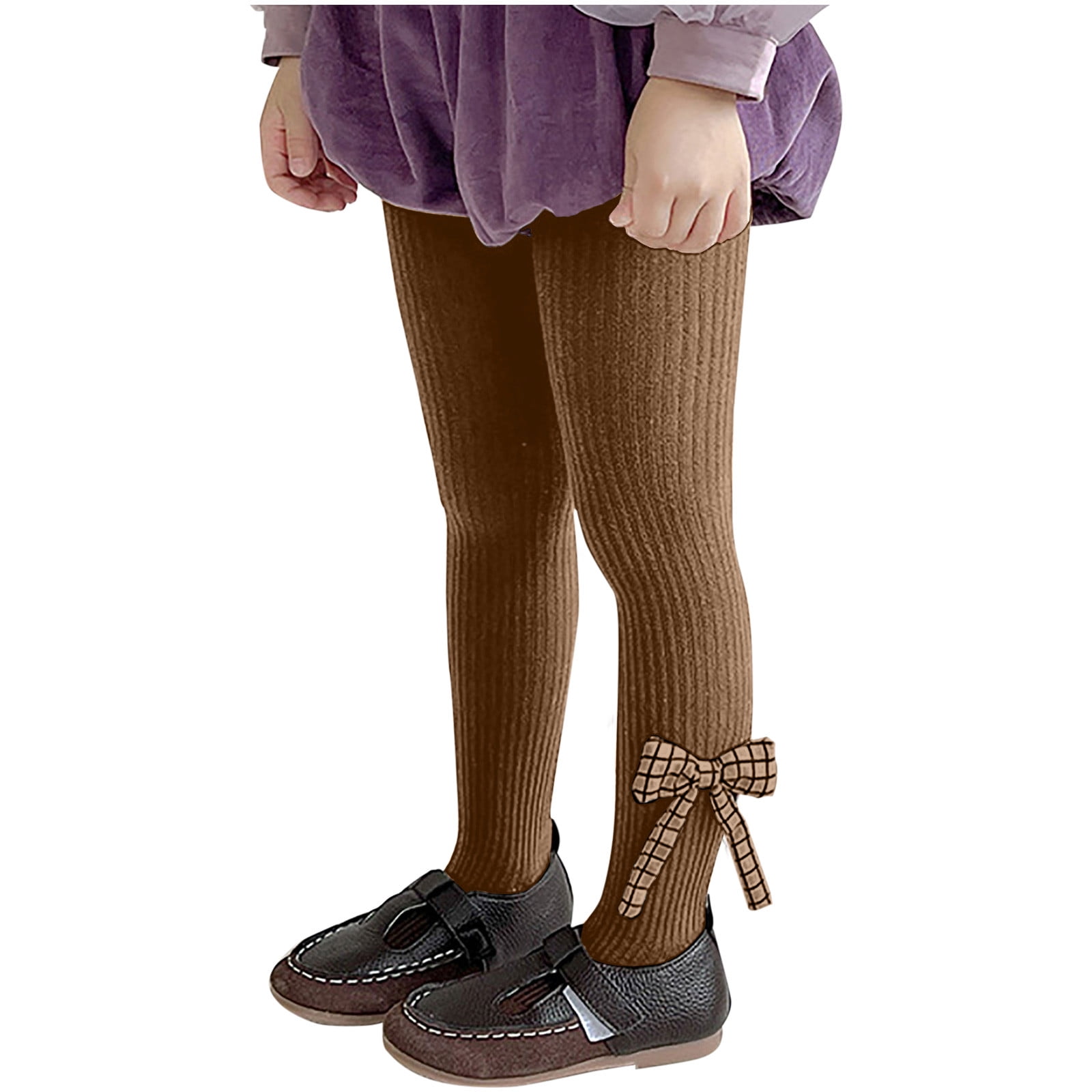 POIUYTR Girls Winter Warm Tights Thick Cable Knit Leggings Seamless ...