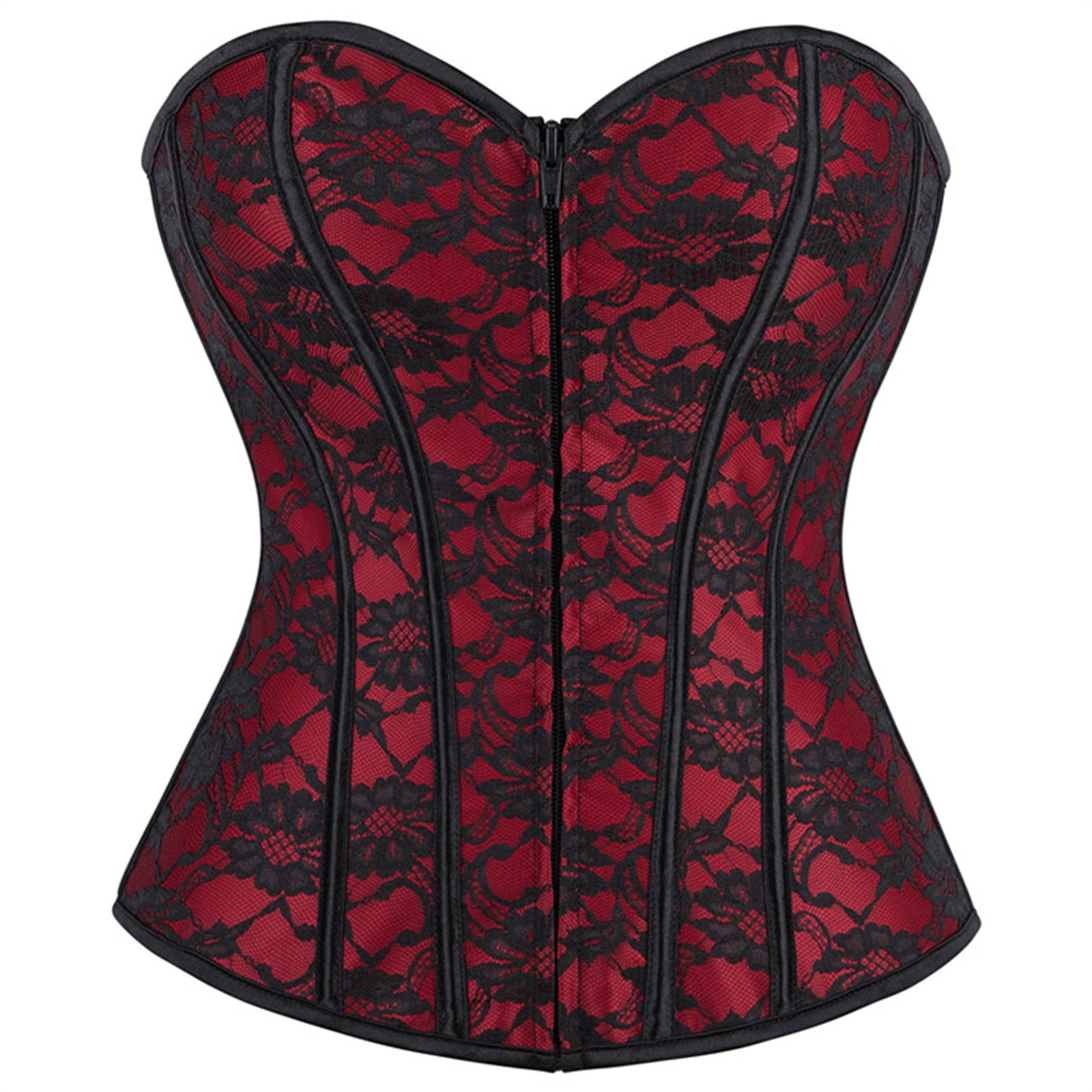 POIUYTR Gothic Laced Corset Top - Strapless Bustier Victorian Punk Rock ...