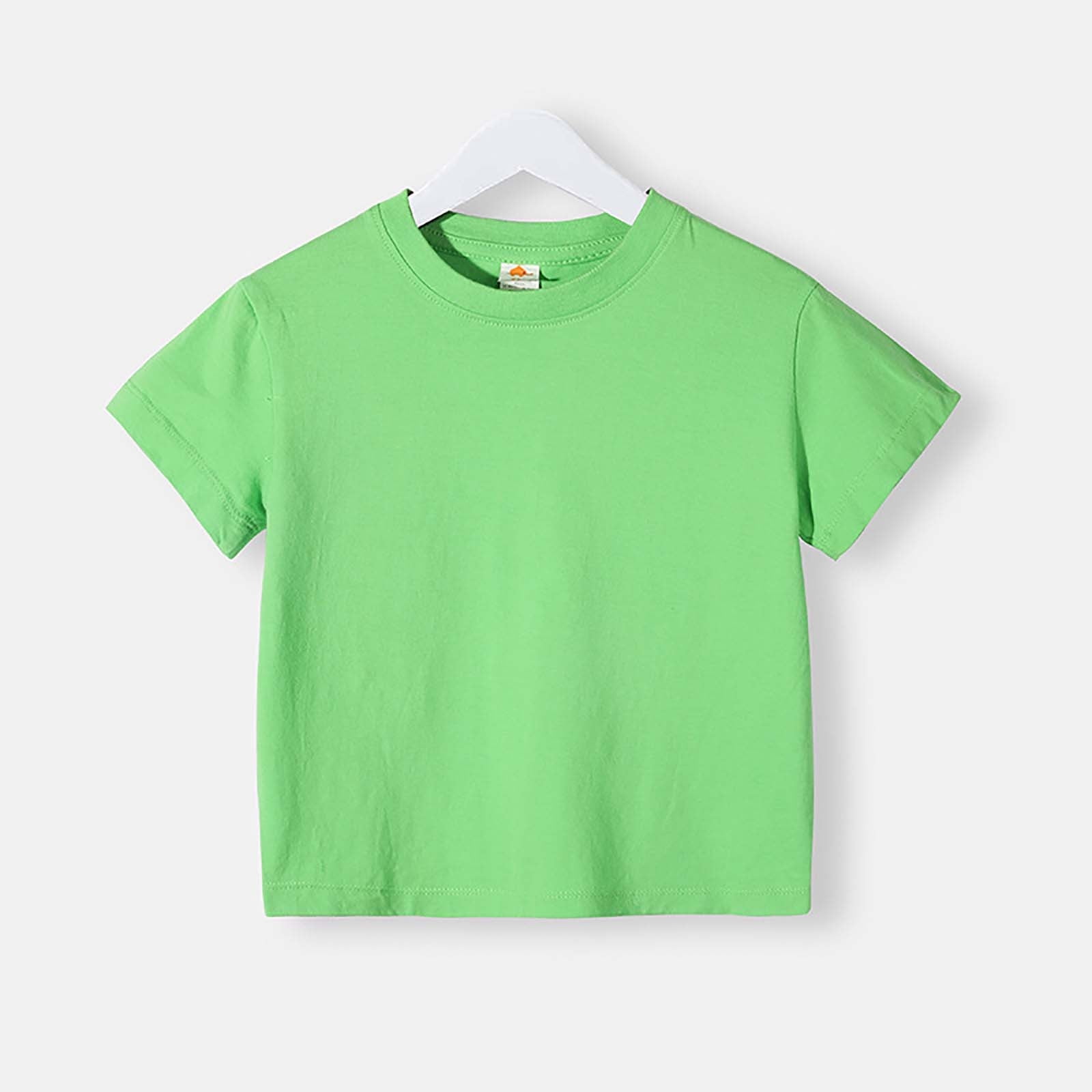 POIUYTR Kids T-Shirts Cotton Short Sleeve Plain Boys Girls Tees Summer ...
