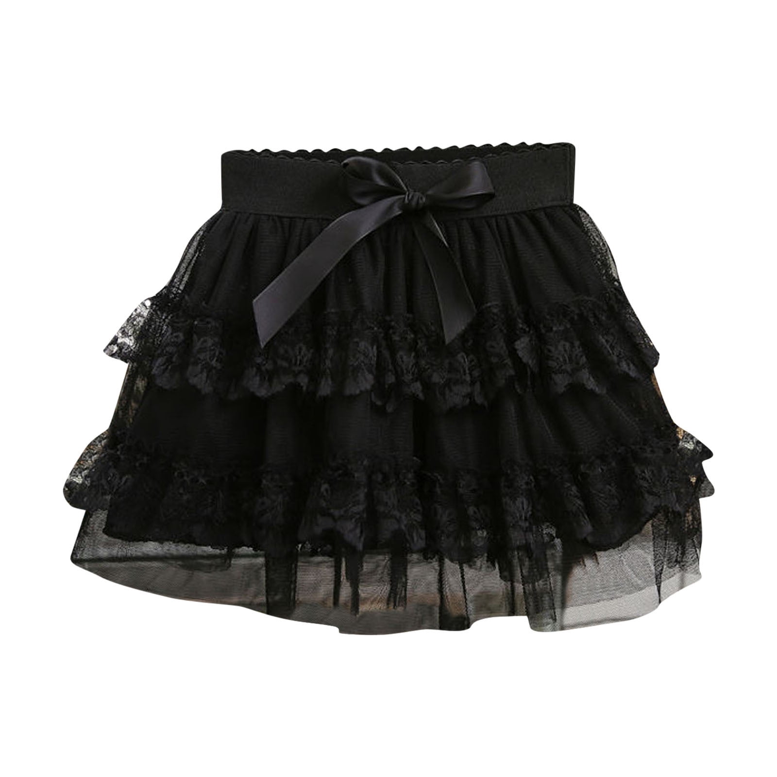 POIUYTR Toddler Girls Summer Tutu Skirts Fashion Bownot Tiered Ruffle ...