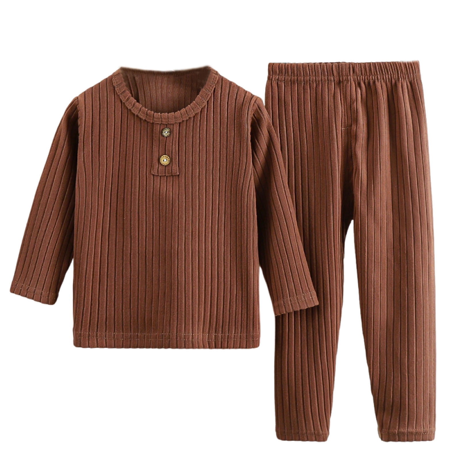 POIUYTR Toddler Thermal Loungewear Set Kid Boys Girls Long Sleeve ...